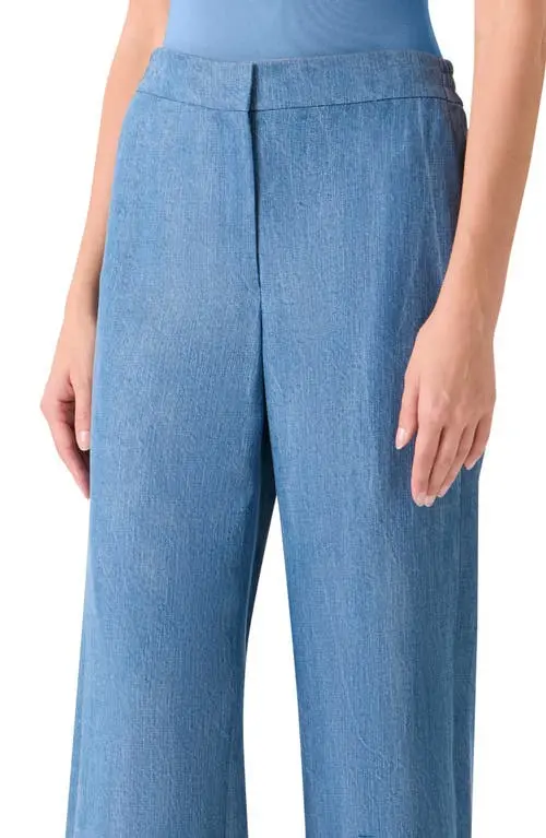 Akris Marlon Circle Lace Denim Wide Leg Pants
