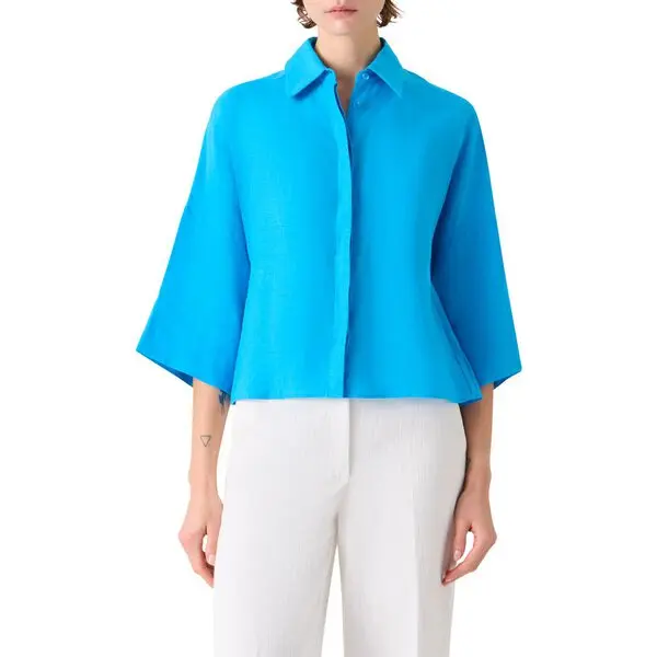 Akris Linen Crop Shirt