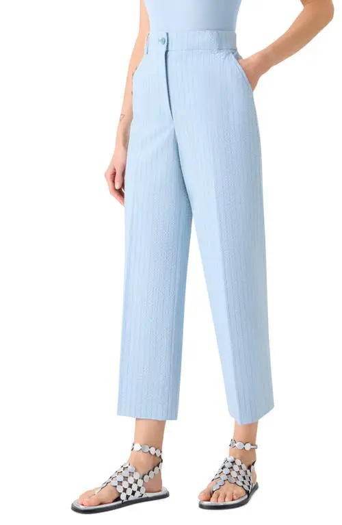 Akris Chiara High Waist Cotton Stretch Seersucker Crop Pants