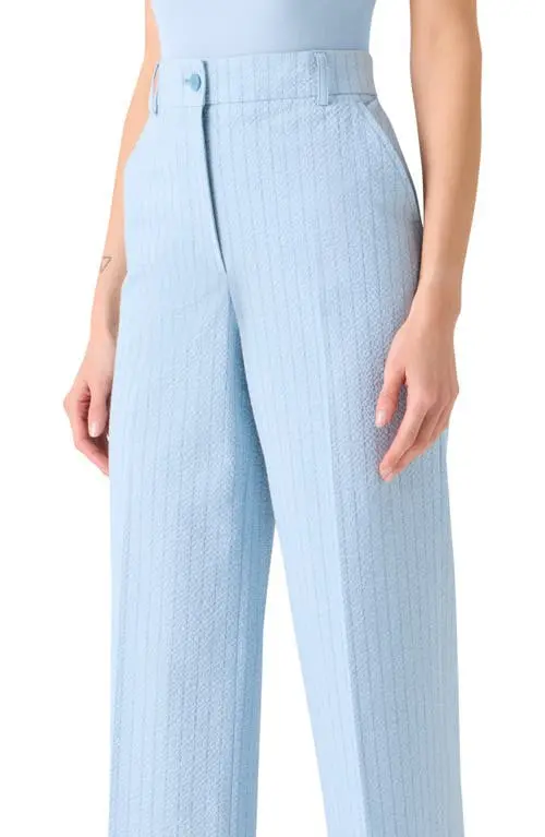Akris Chiara High Waist Cotton Stretch Seersucker Crop Pants