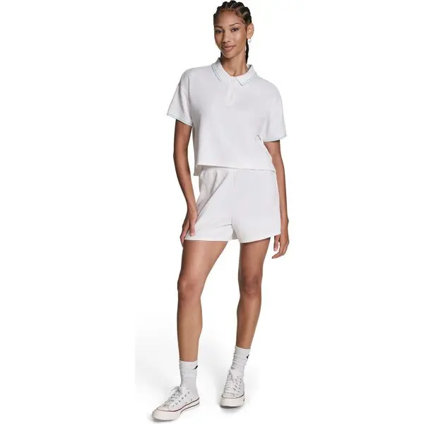 CONVERSE Cropped Waffle Polo - White