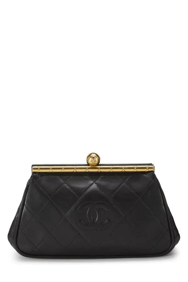 Chanel Lambskin Kiss Lock Clutch