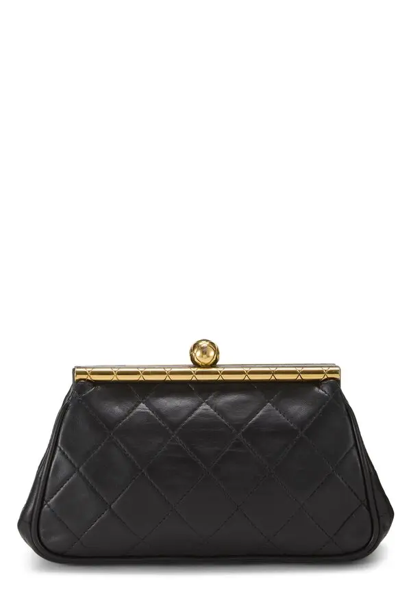 Chanel Lambskin Kiss Lock Clutch