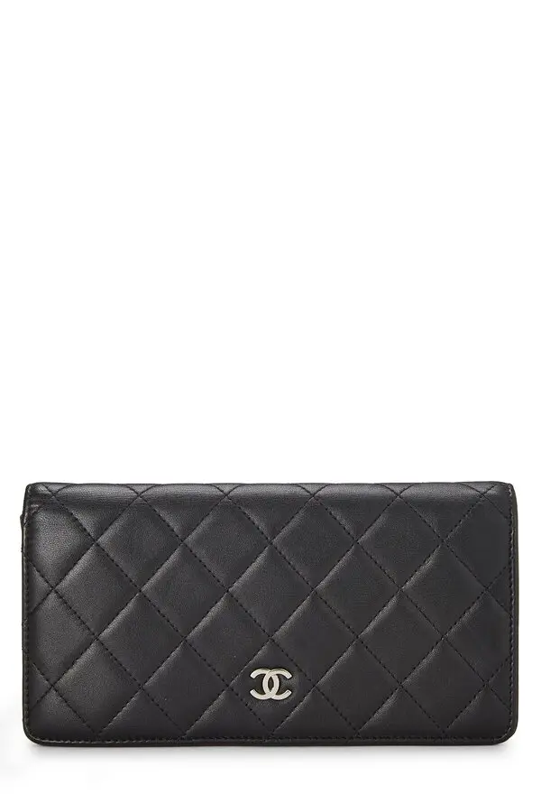 Chanel Lambskin Classic Long Flap Wallet - Black