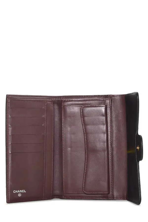 Chanel Lambskin Classic Long Flap Wallet - Black