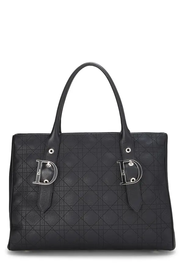 Dior Calfskin D-buckle Tote - Black