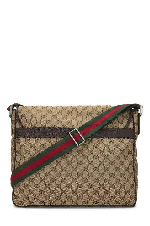 Gucci Original Gg Canvas Web Flap Messenger