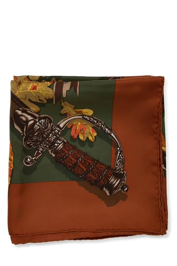 Hermès Multicolor 'au Plus Dru' Silk Scarf 90