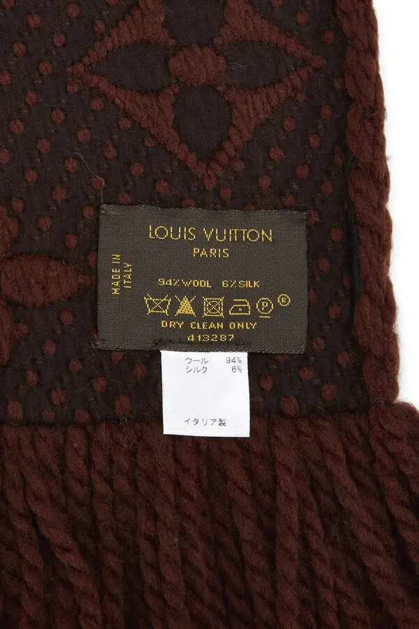 LOUIS VUITTON Wool Logomania Scarf - Brown