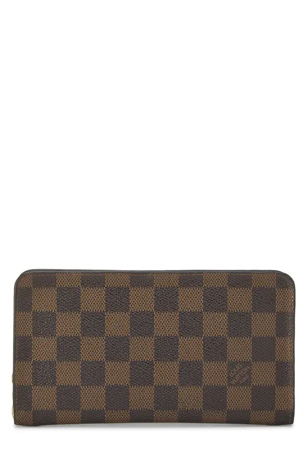 LOUIS VUITTON Damier Ebene Porte Monnaie Zip Wallet - Brown