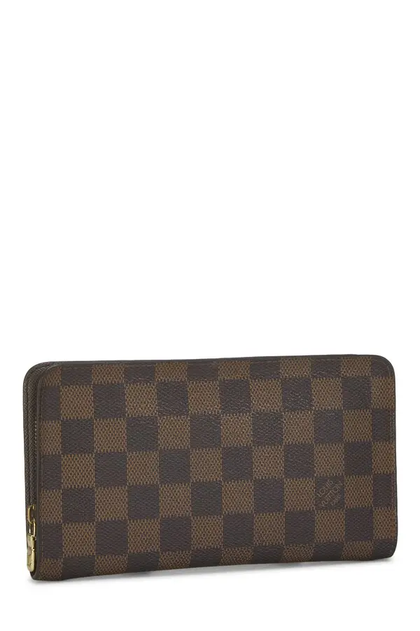 LOUIS VUITTON Damier Ebene Porte Monnaie Zip Wallet - Brown
