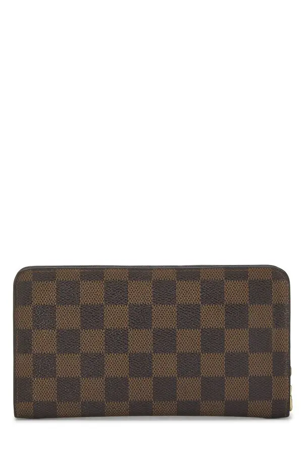 LOUIS VUITTON Damier Ebene Porte Monnaie Zip Wallet - Brown
