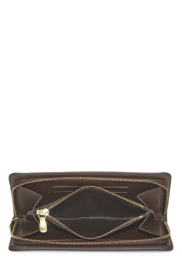 LOUIS VUITTON Damier Ebene Porte Monnaie Zip Wallet - Brown