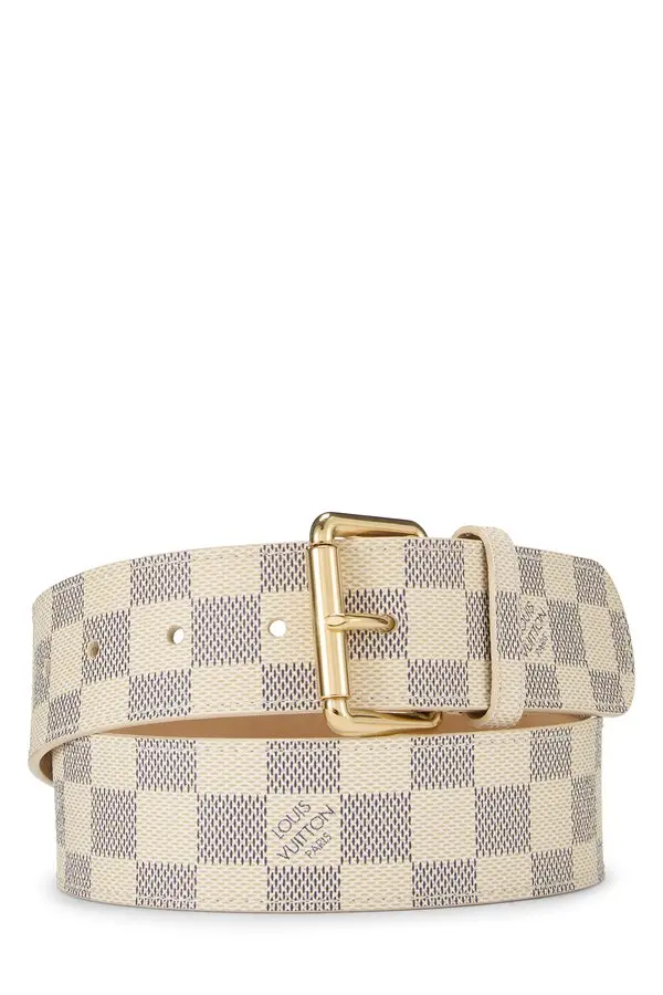 LOUIS VUITTON Damier Azur Belt - White
