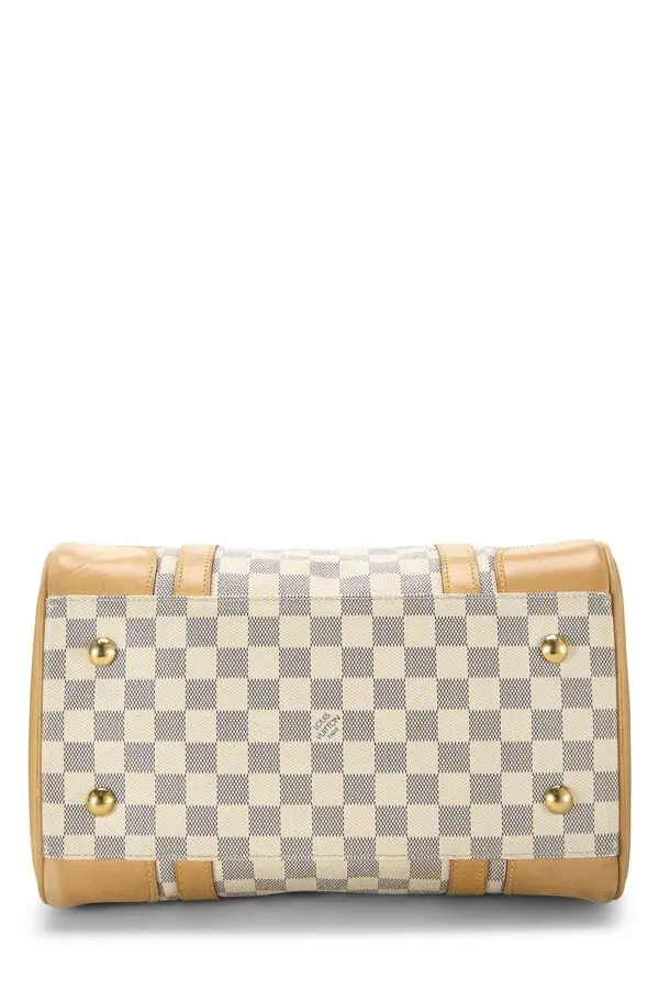 LOUIS VUITTON Damier Azur Berkeley Top Handle Bag - White