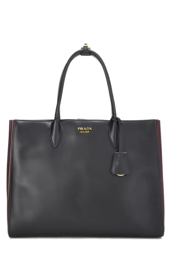 Prada Calfskin Bibliotheque Tote - Black