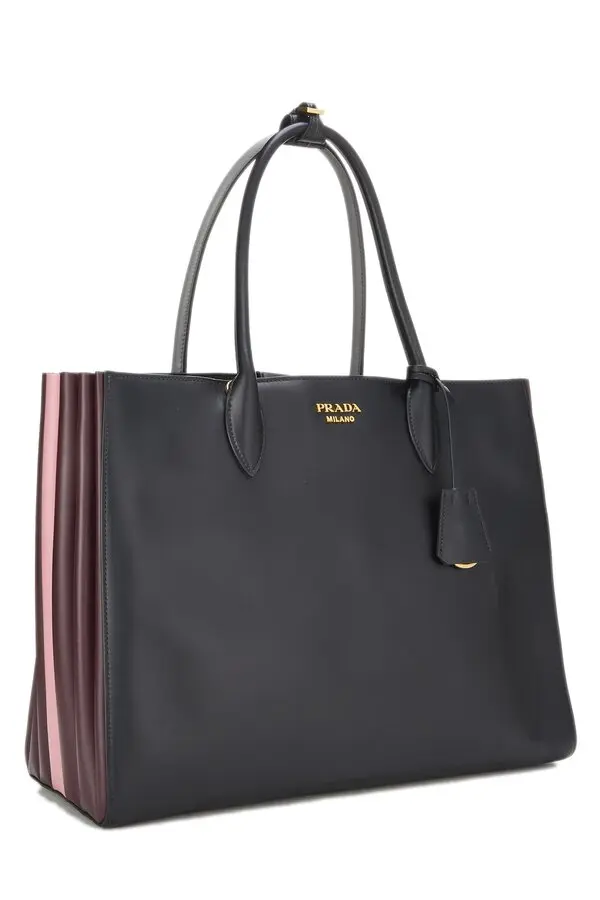 Prada Calfskin Bibliotheque Tote - Black