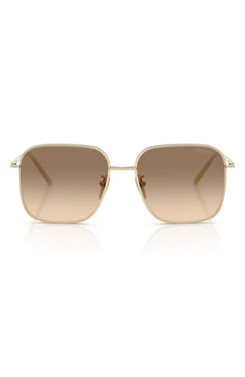 Prada 57mm Square Sunglasses - Pale Gold/brown Grey