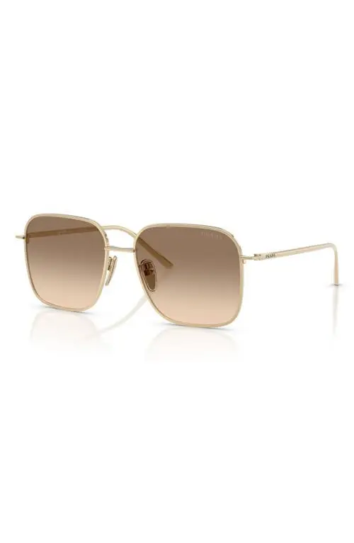 Prada 57mm Square Sunglasses - Pale Gold/brown Grey