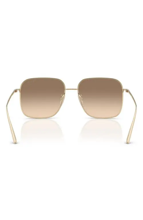 Prada 57mm Square Sunglasses - Pale Gold/brown Grey