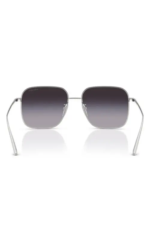 Prada 57mm Square Sunglasses - Silver/grey Gradient