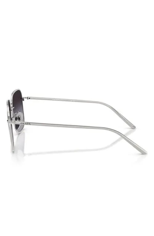 Prada 57mm Square Sunglasses - Silver/grey Gradient
