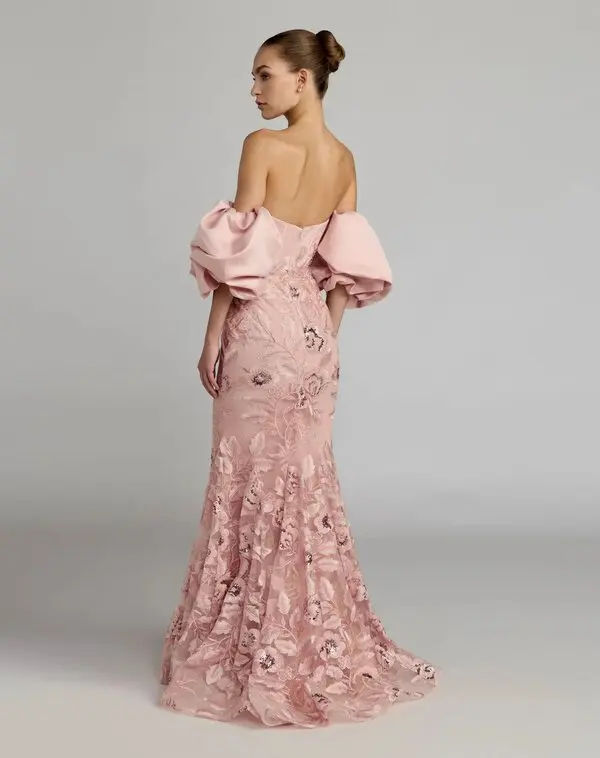 Mac Duggal Off-the-shoulder Satin Mermaid Gown - Pink