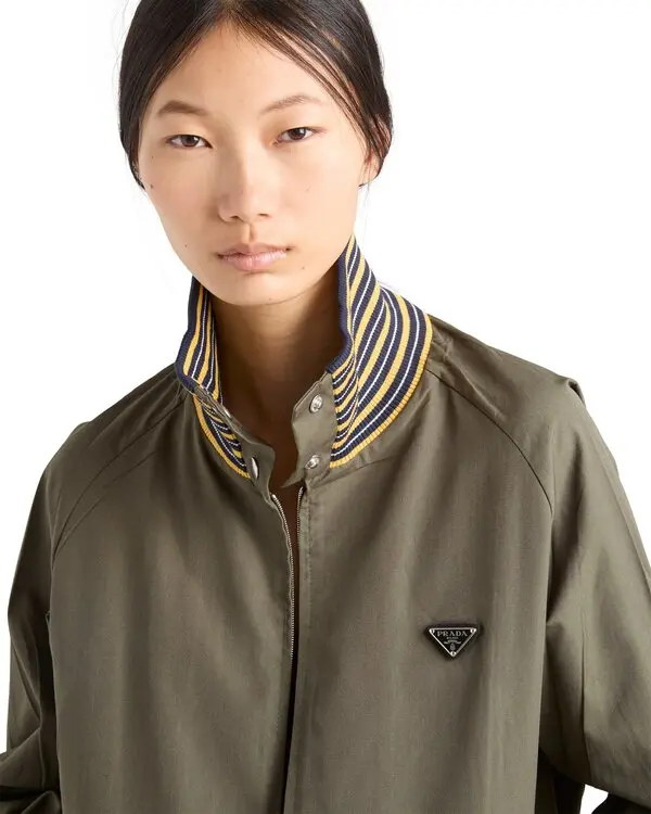 Prada Poplin Turtleneck Jacket - Green