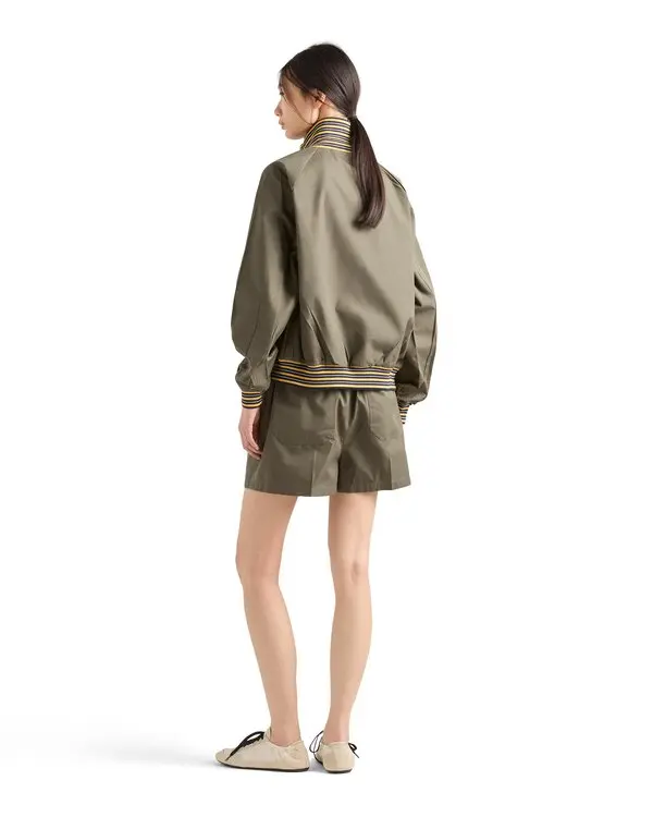 Prada Poplin Turtleneck Jacket - Green
