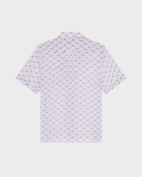 Vilebrequin Organic Cotton Bowling Shirt Micro Ronde Des Tortues Shirt Charli - White
