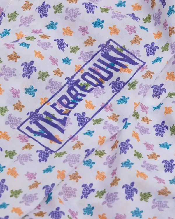 Vilebrequin Cotton Voile Pareo Micro Ronde Des Tortues Pareo Pareo - White