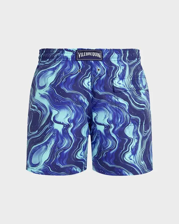 Vilebrequin Marble Printed Swim Trunks - Blue