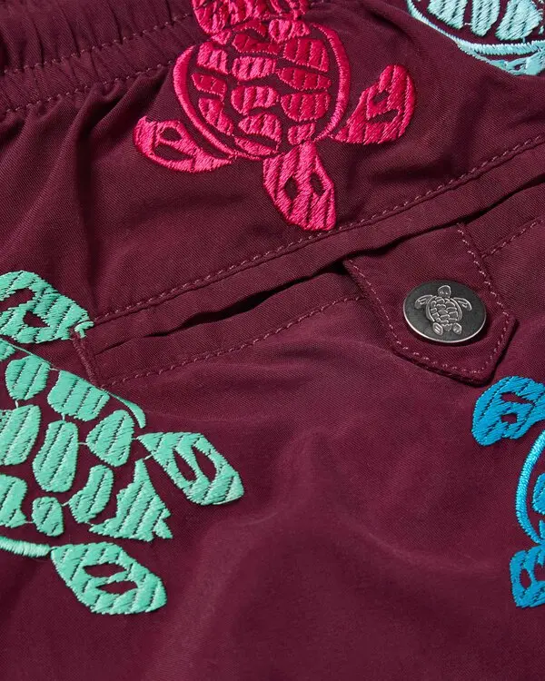 Vilebrequin Embroidered Ronde Des Tortues Swim Trunks - Red