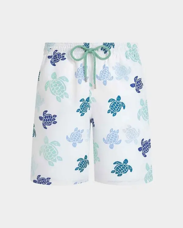 Vilebrequin Long Swim Trunks Tortues Multicolores - White