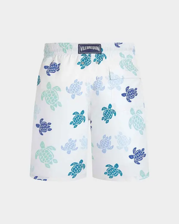 Vilebrequin Long Swim Trunks Tortues Multicolores - White
