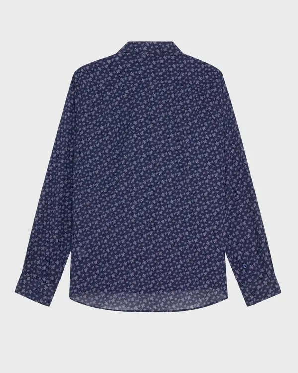Vilebrequin Cotton Voile Micro Ronde Des Tortues Shirt Caracal - Purple