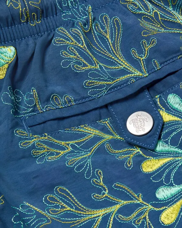 Vilebrequin Embroidered Swim Trunks Coral Mandala Limited Edition - Blue