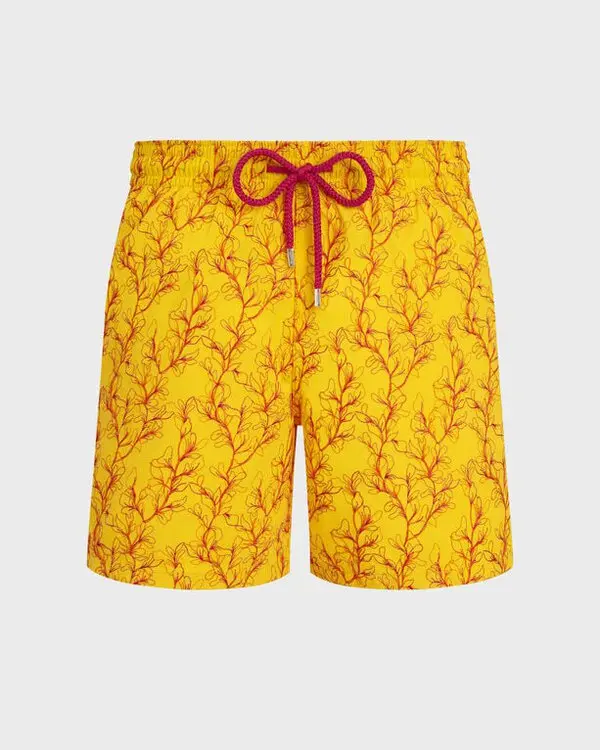 Vilebrequin Embroidered Swim Trunks X-ray Seaweed Limited Edition - Yellow