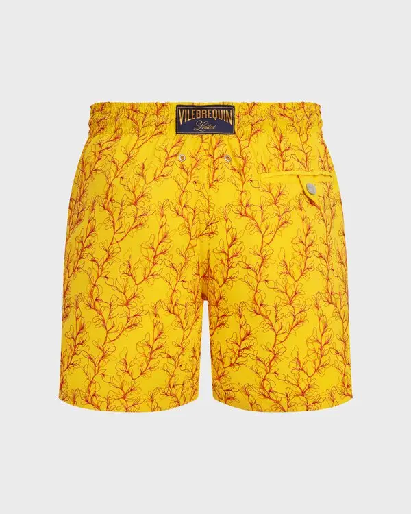 Vilebrequin Embroidered Swim Trunks X-ray Seaweed Limited Edition - Yellow