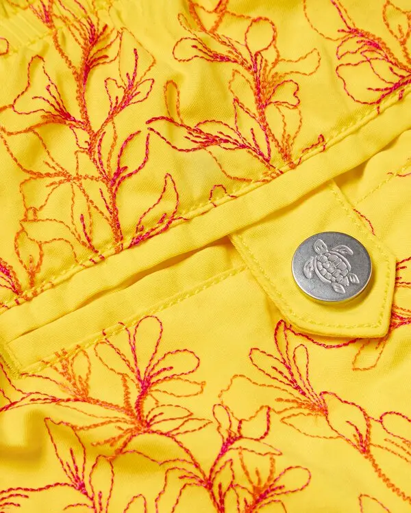 Vilebrequin Embroidered Swim Trunks X-ray Seaweed Limited Edition - Yellow