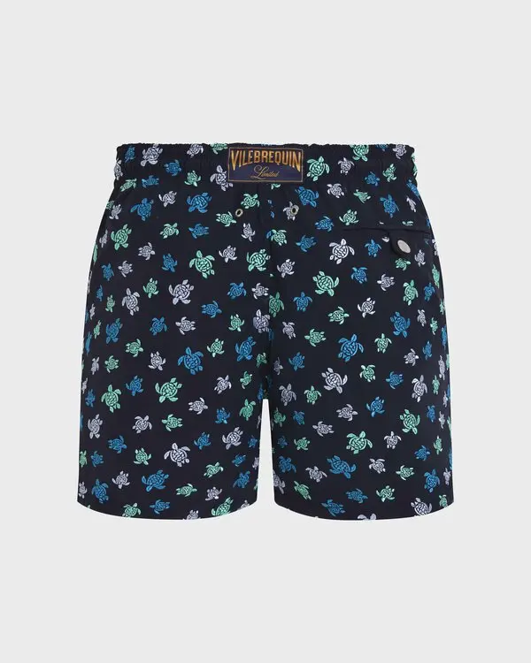 Vilebrequin Embroidered Micro Ronde Des Tortues Limited Edition Swim Trunks - Blue