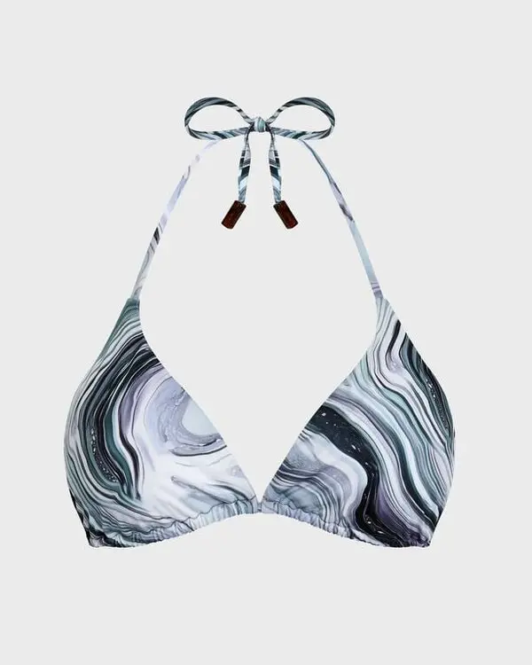 Vilebrequin Triangle Bikini Top Marble Swimwear Fleur - White