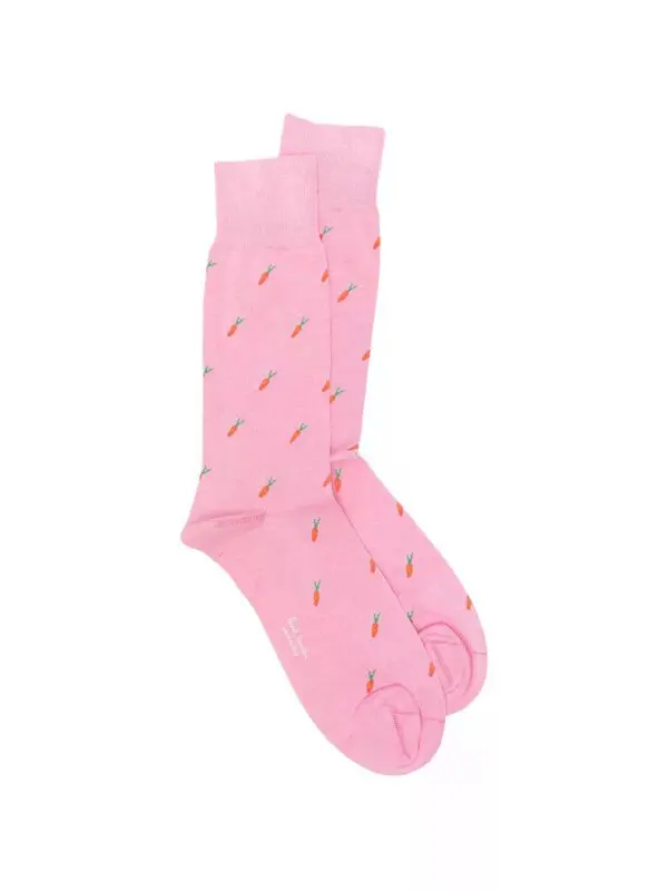 Paul Smith Carrot-print Socks - Pink