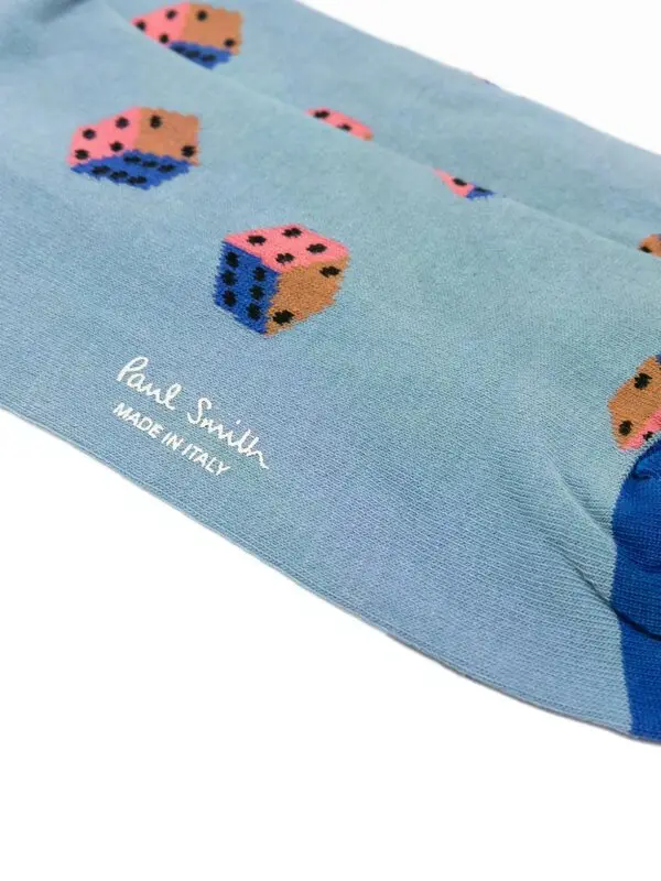 Paul Smith Dice Patterned Socks - Blue