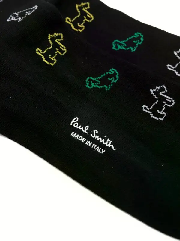 Paul Smith Dog-motif Crew Socks - Black