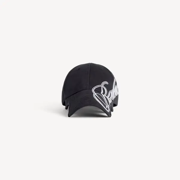 Balenciaga Cursive Baseball Cap - Black