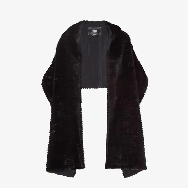 Fendi Mink And Silk Crêpe De Chine Scarf