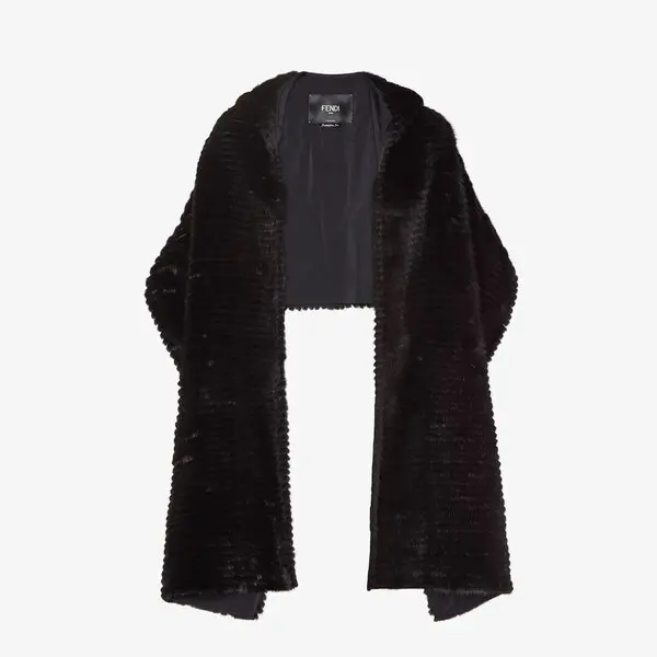 Fendi Mink And Silk Crêpe De Chine Scarf