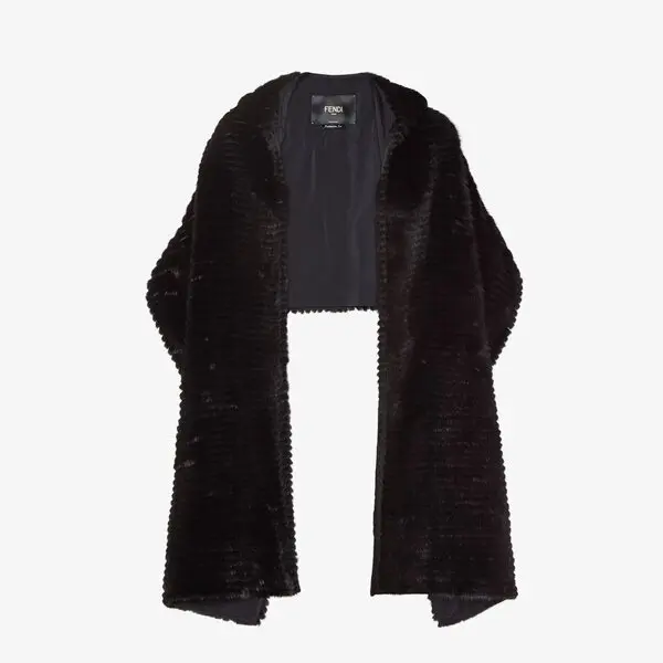 Fendi Mink And Silk Crêpe De Chine Scarf