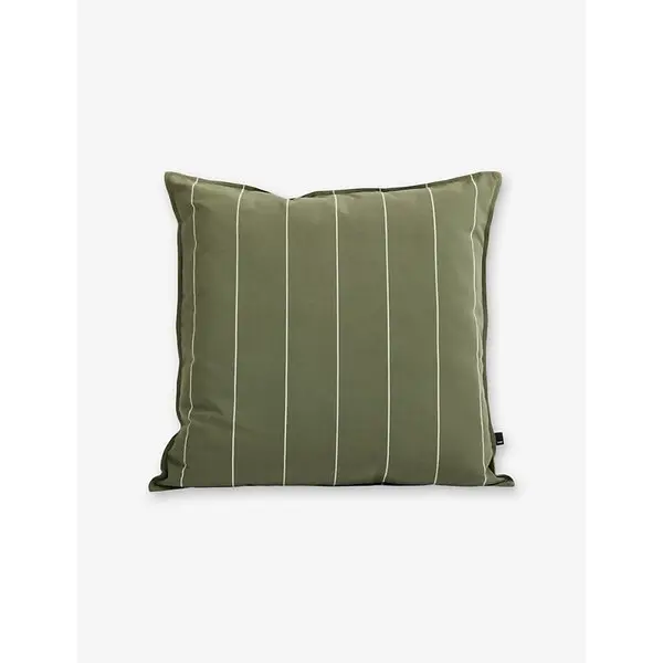 HAY Terrazza Striped Woven Cushion - Olive Narrow Stripe